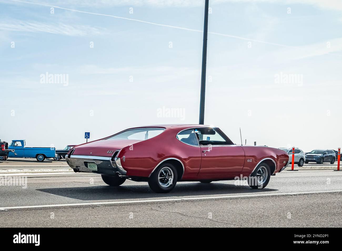 Gulfport, MS - October 04, 2023: Wide angle rear corner view of a 1969 ...