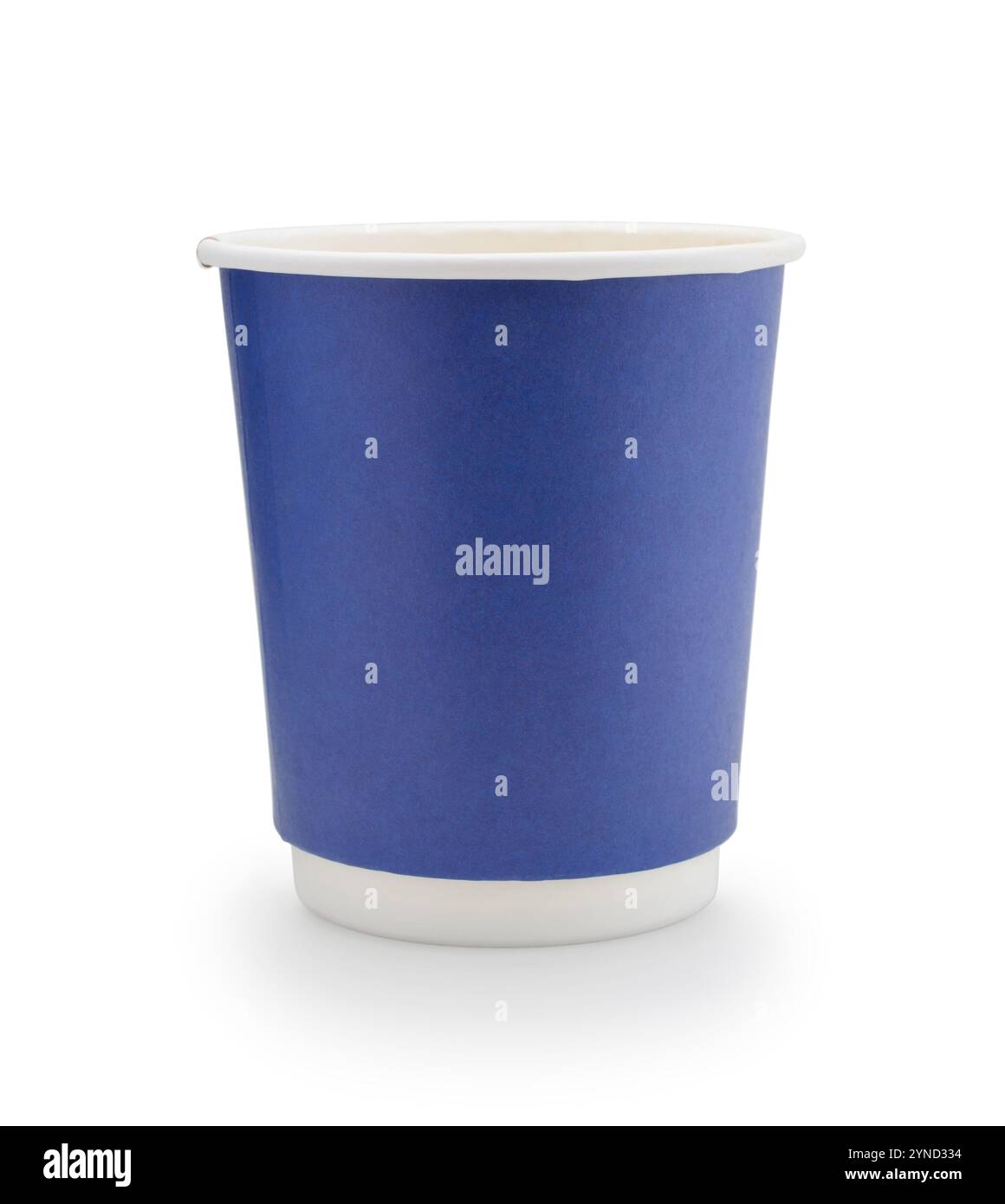 New blue disposable cardboard cup isolated on white Stock Photo - Alamy