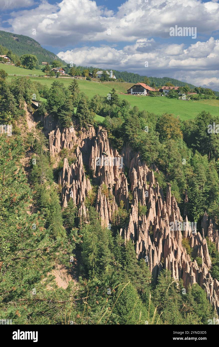 the famous Earth Pyramis at Renon resp.Ritten,Sount Tyrol,Italy Stock ...
