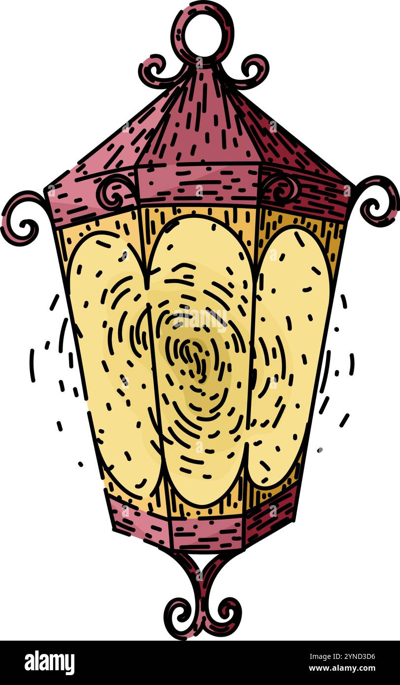 classic vintage lantern sketch hand drawn vector Stock Vector Image ...