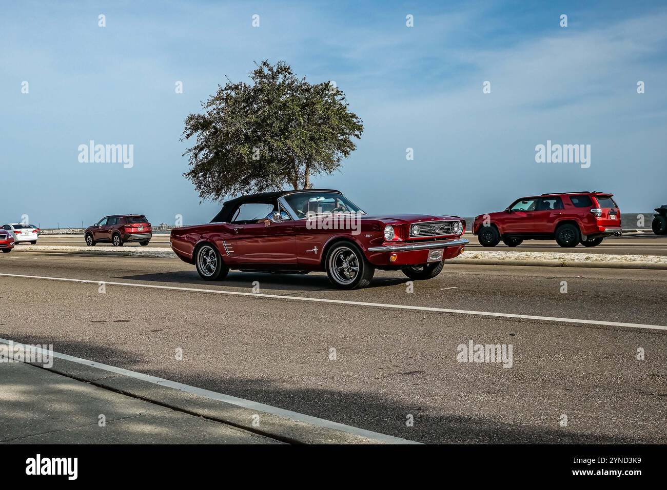 Gulfport, MS - October 04, 2023: Wide angle front corner view of a 1966 ...