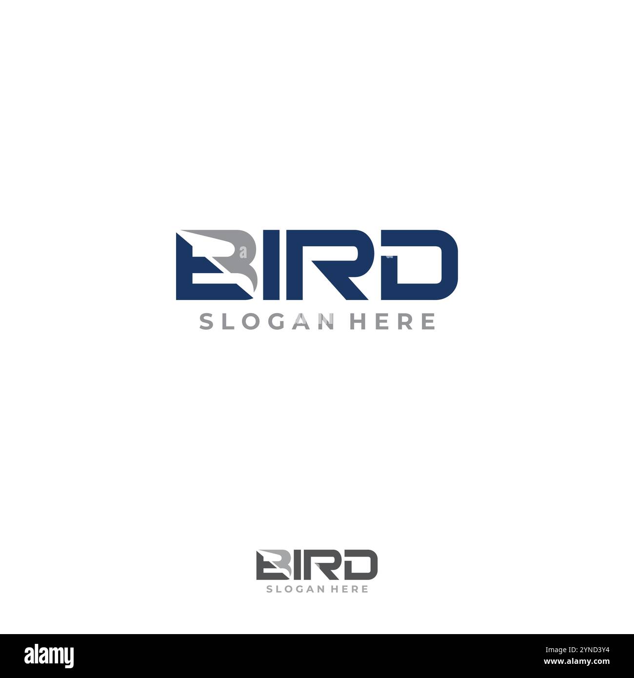 Bird letter logo icon with negative space bird sign symbol. Vector ...
