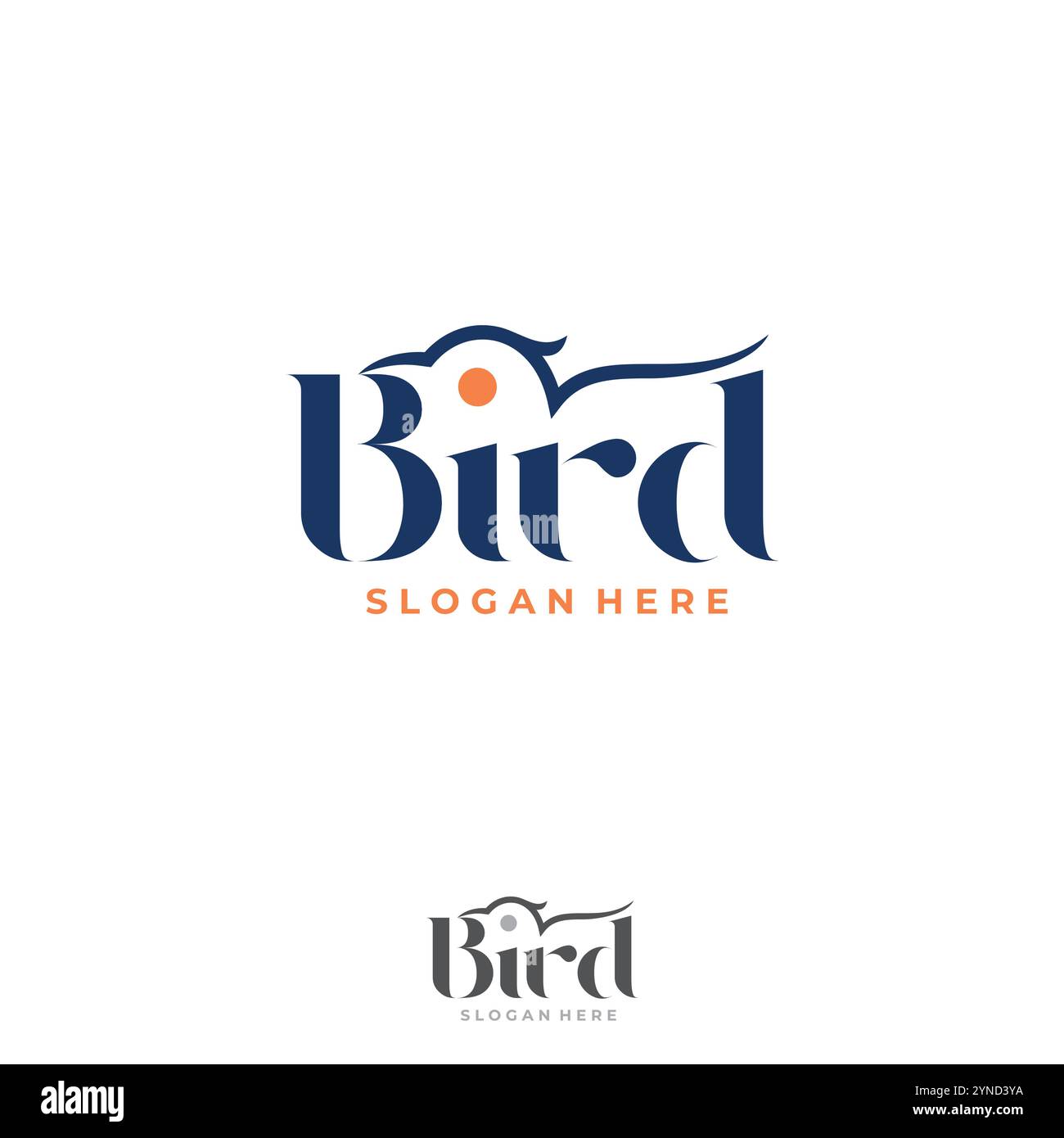 Bird letter logo icon with negative space bird sign symbol. Vector ...