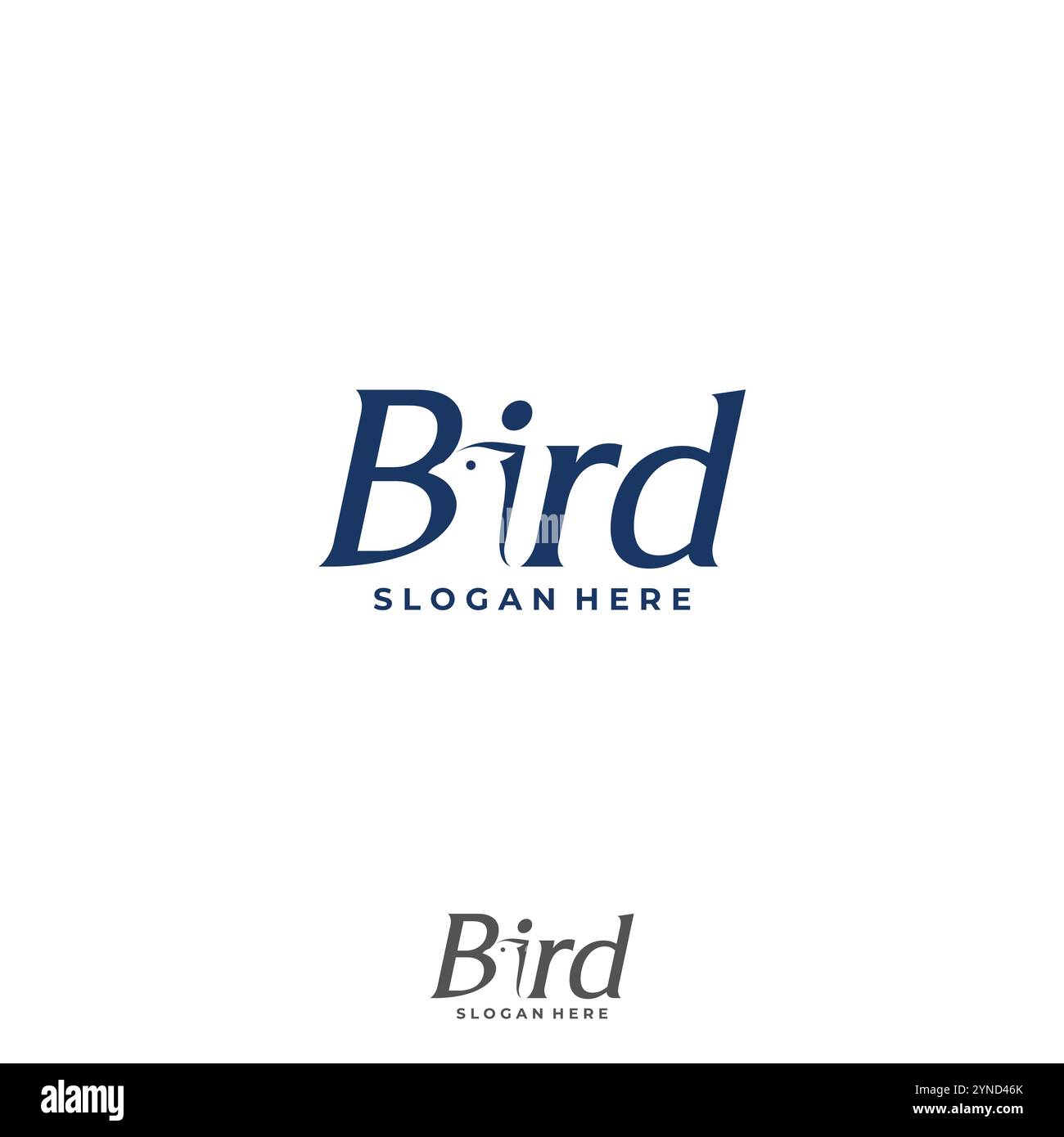 Bird letter logo icon with negative space bird sign symbol. Vector ...