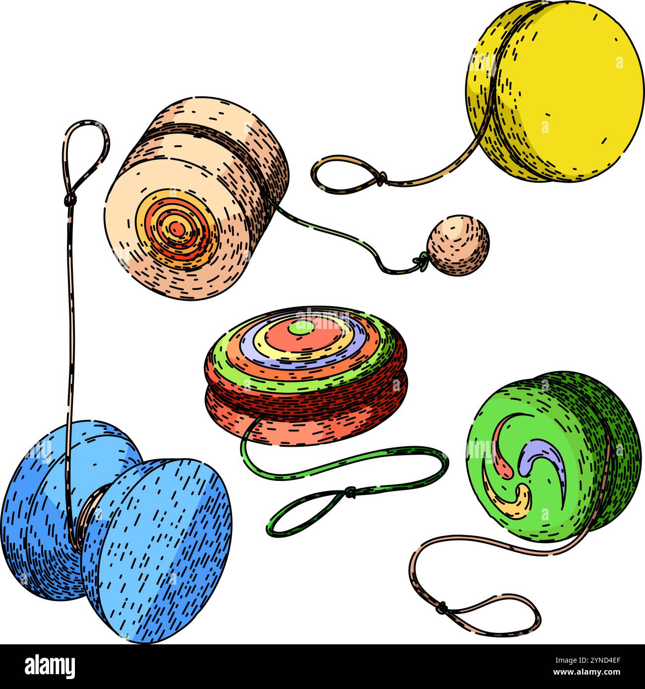 yo yo set sketch hand drawn vector Stock Vector Image & Art - Alamy