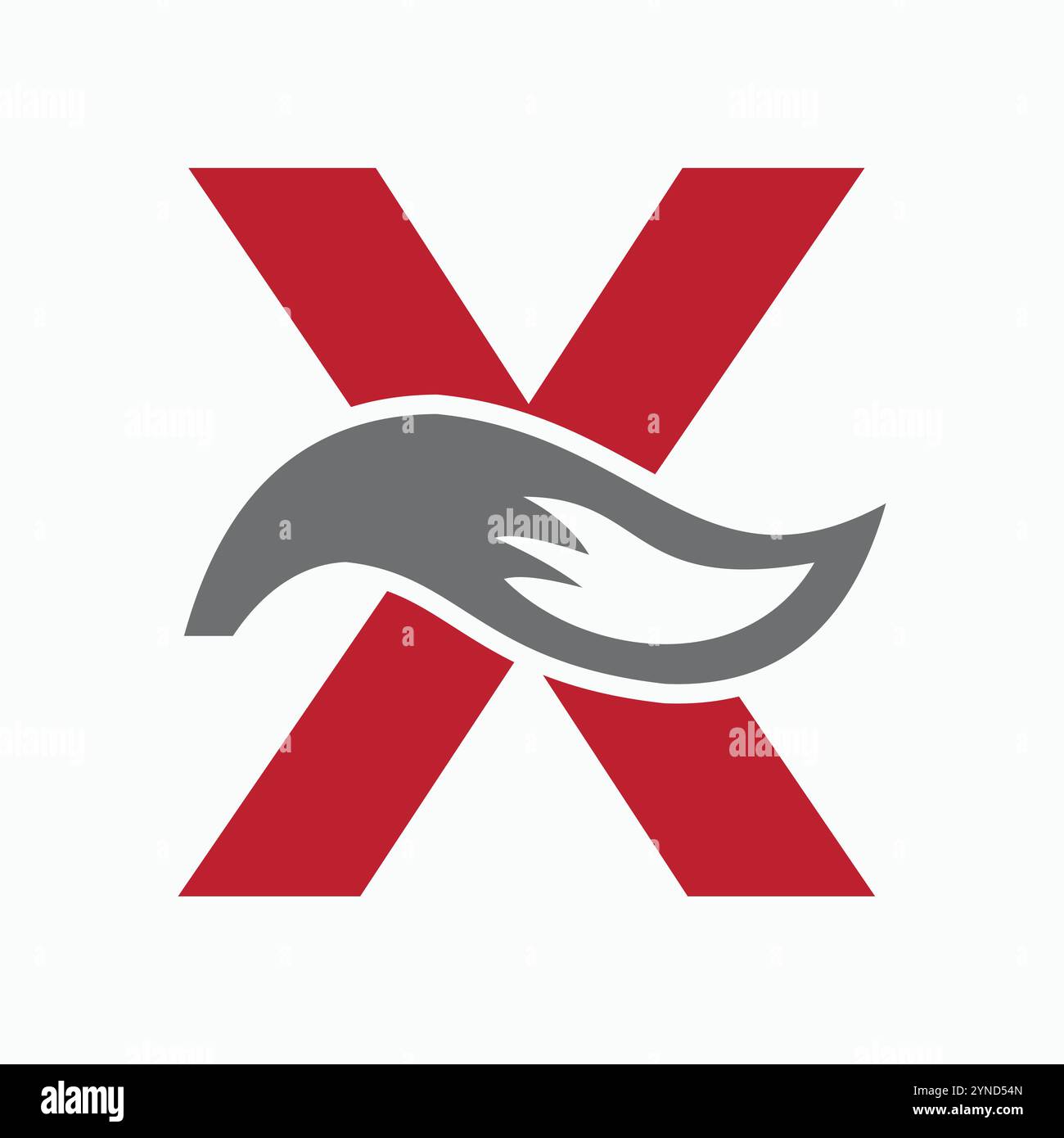 Initial Letter X Fox Logo Design Concept With Fox Tail Symbol Stock ...