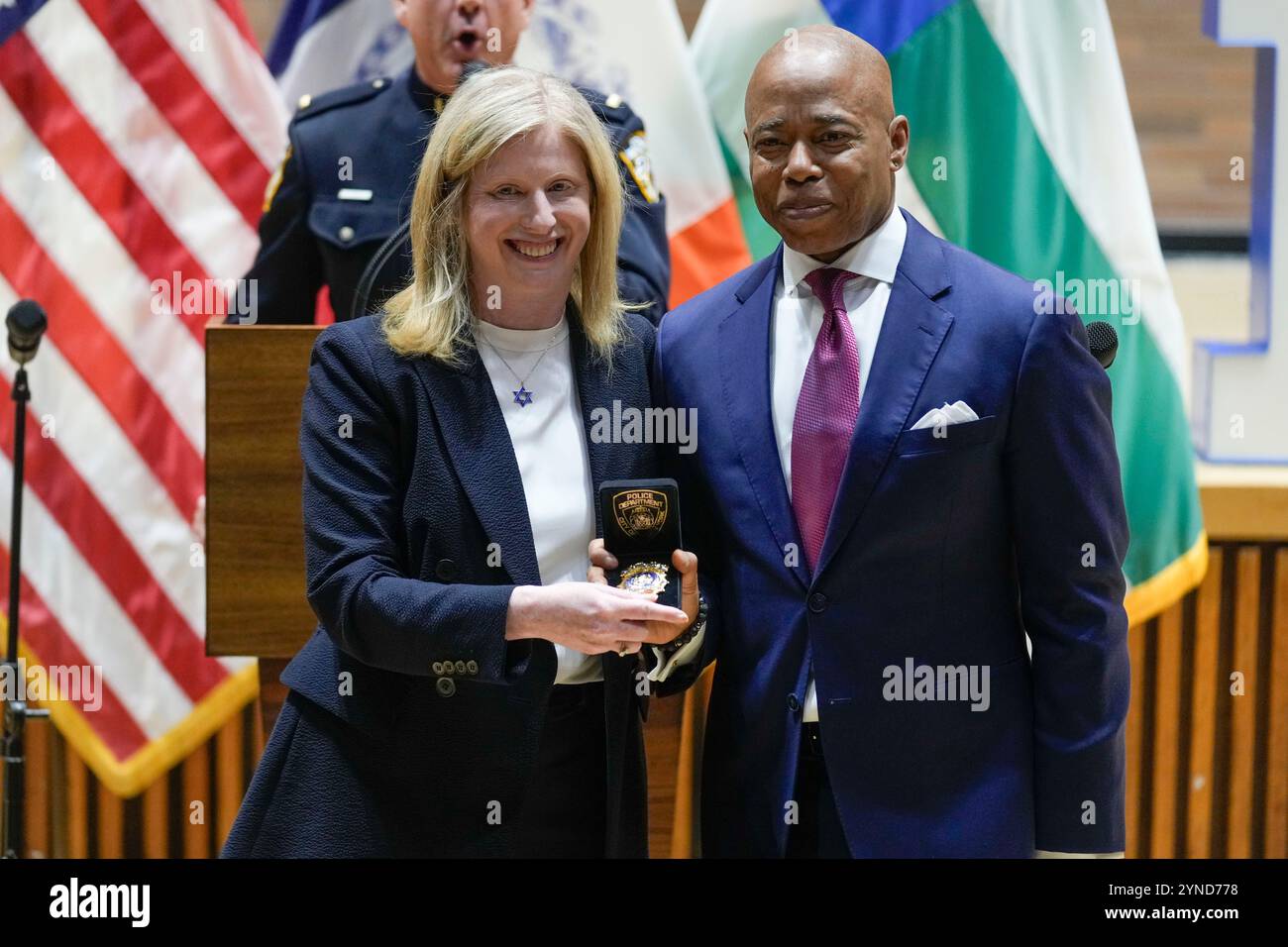 New NYPD Commissioner Jessica Tisch poses for a picture with NYC Mayor ...