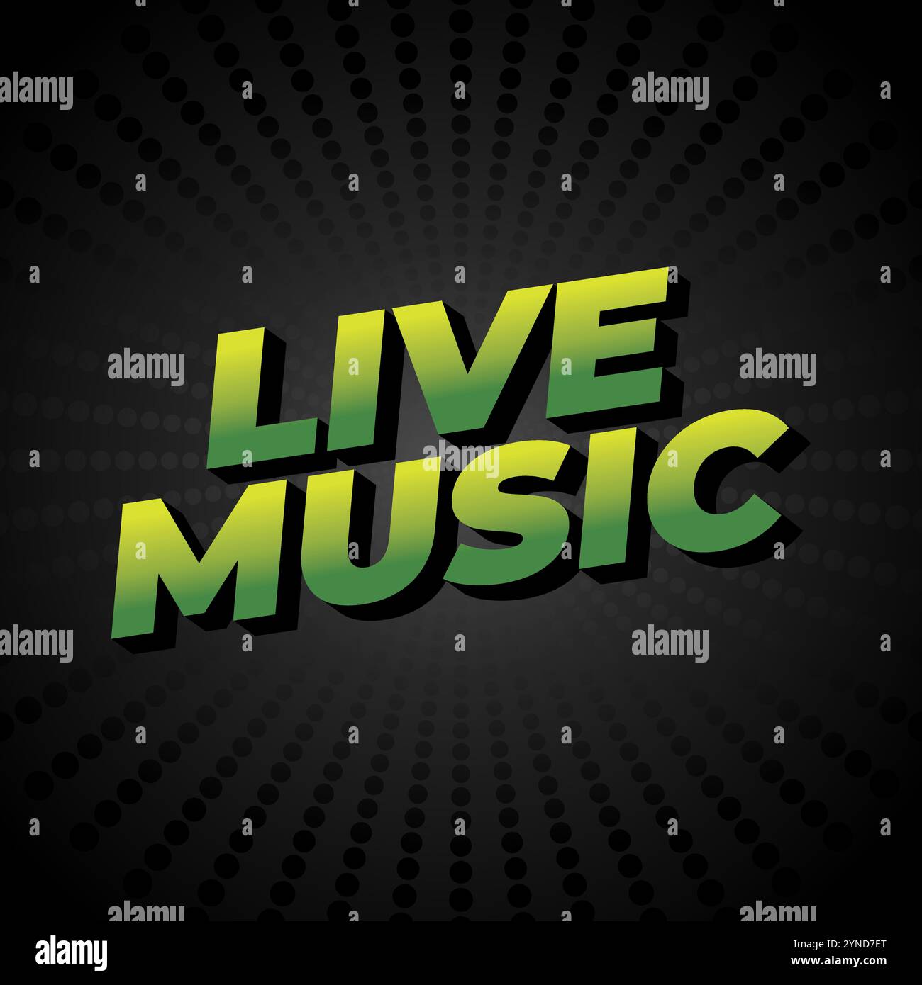 Live music. Text effect design in 3D style for social media marketing ...
