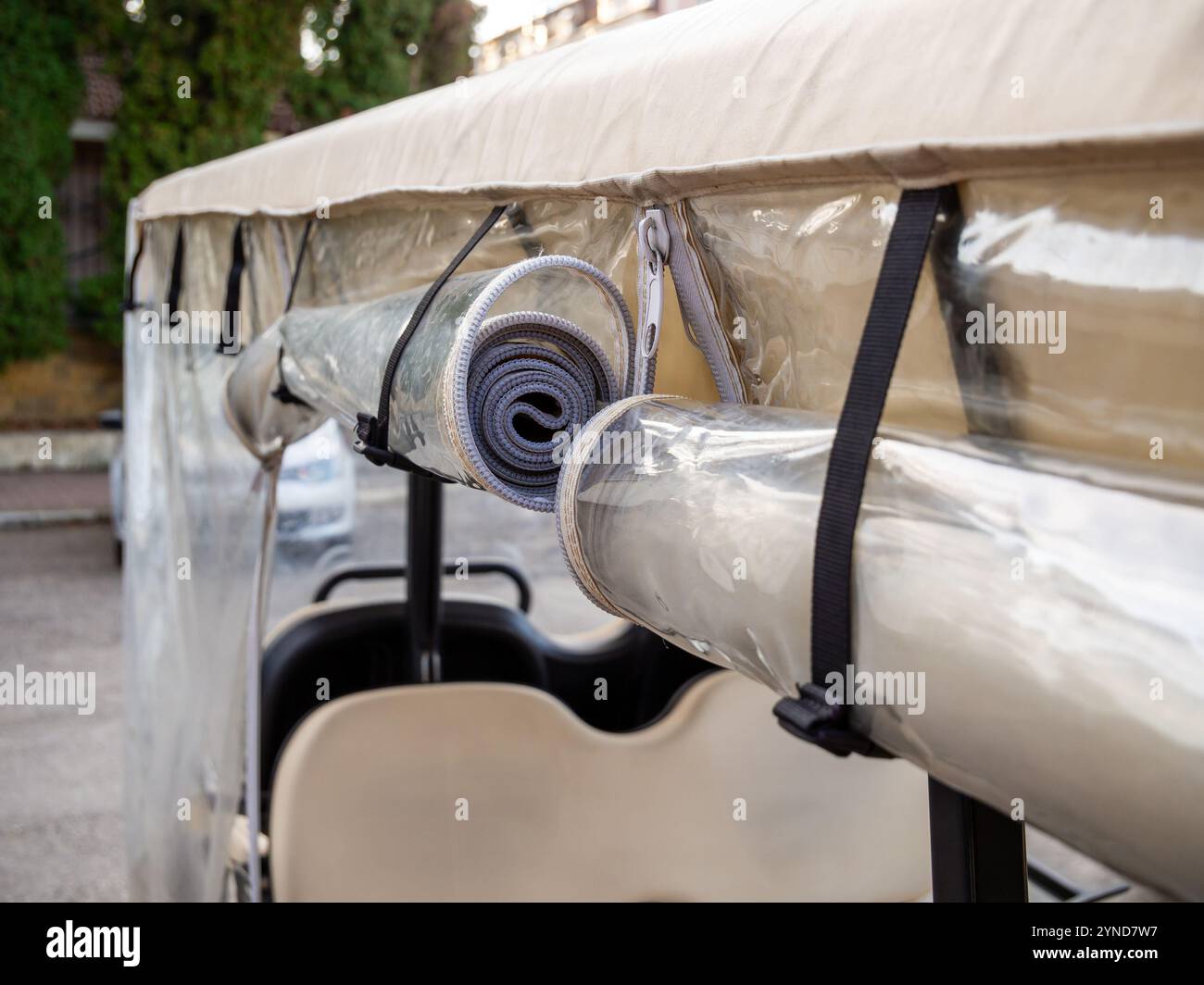The soft windows of the electric walking car are rolled up Stock Photo ...