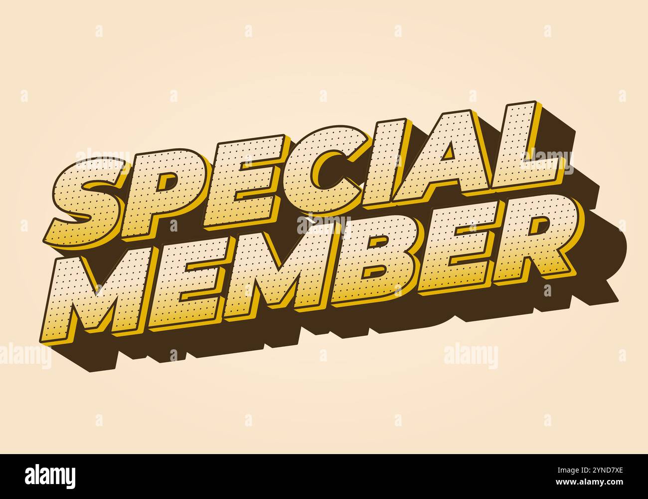 Special member. Text effect design in modern colors with 3D effect look ...