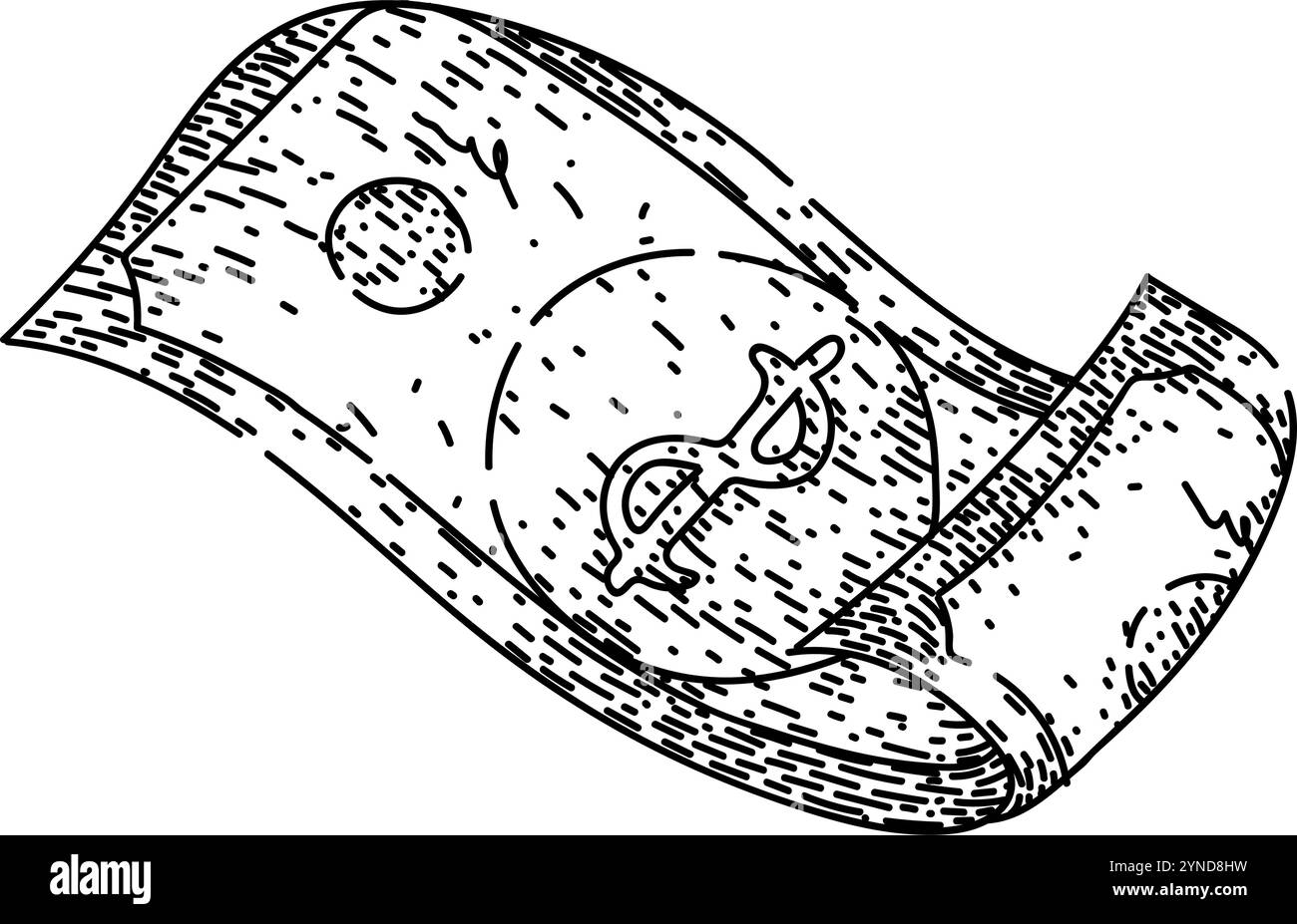 banknote dollar bill sketch hand drawn vector Stock Vector Image & Art ...