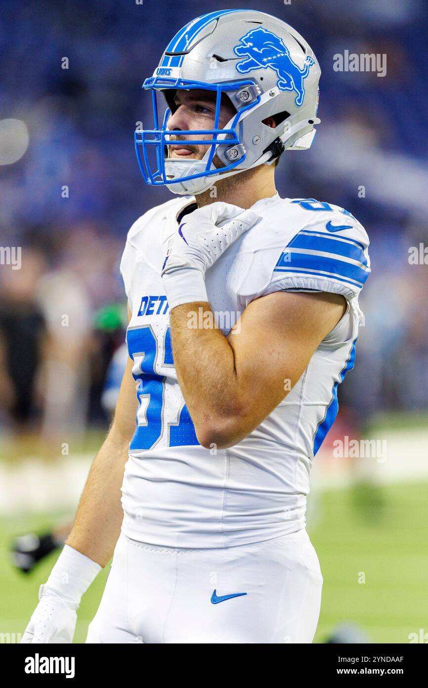Indianapolis, Indiana, USA. 24th Nov, 2024. Detroit Lions tight end Sam ...