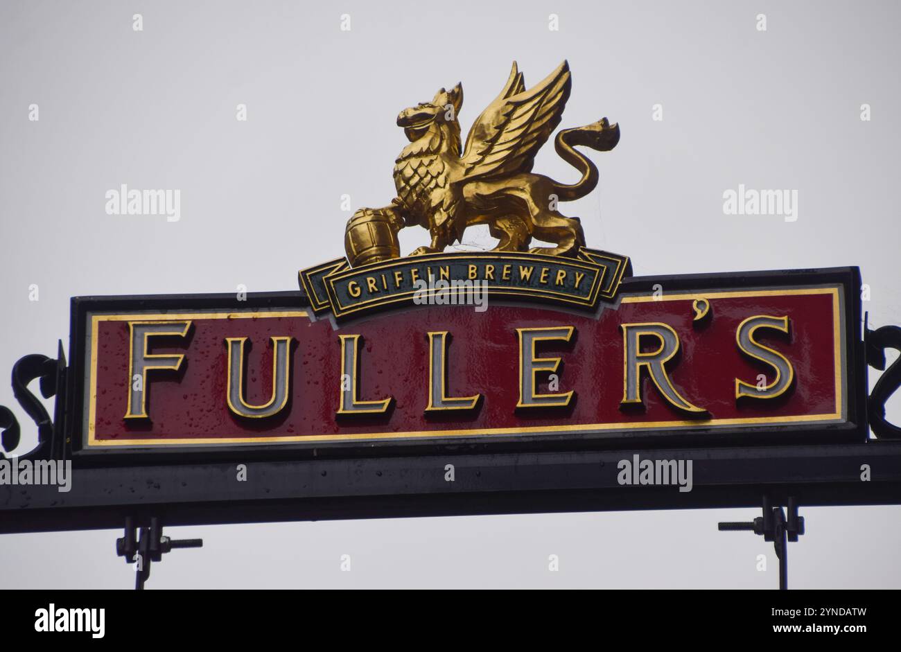 London, UK. 19th October 2024. A sign at a Fuller's pub in Central ...