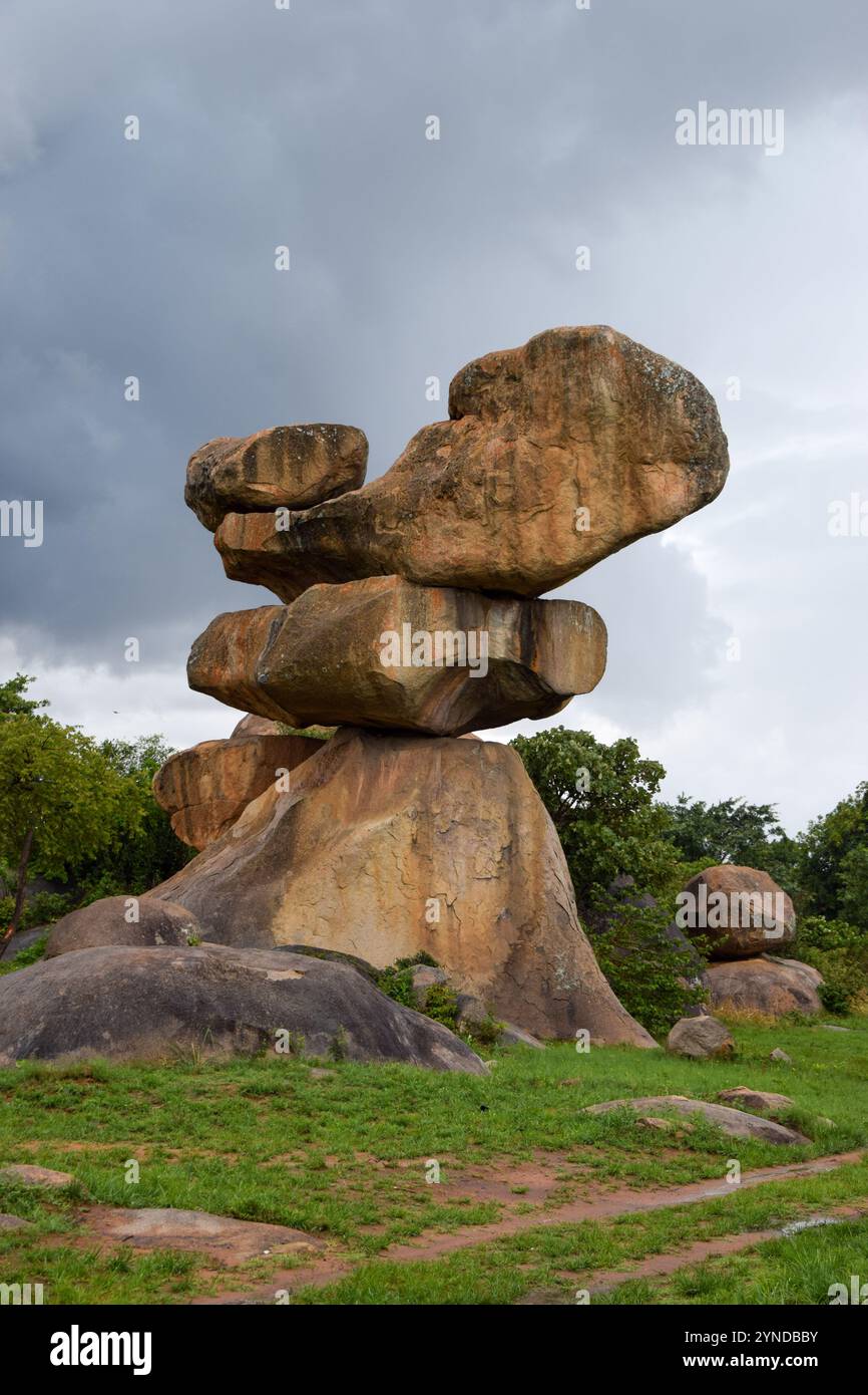 Natural balancing rocks in Epworth, outside Harare, Zimbabwe, 2018 ...