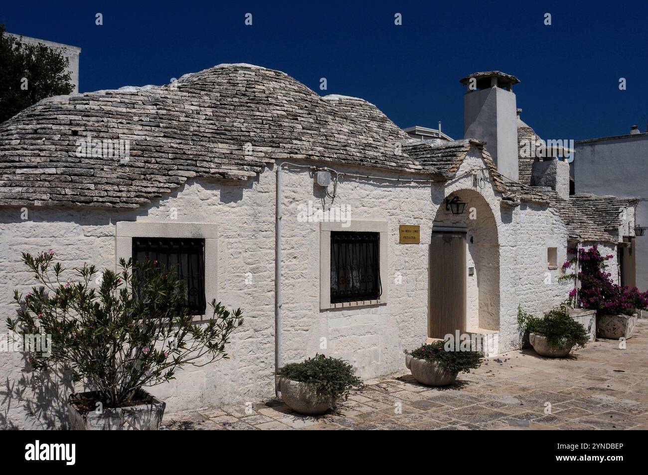 Gently rounded domes on this restored trullo in Alberobello, Puglia ...