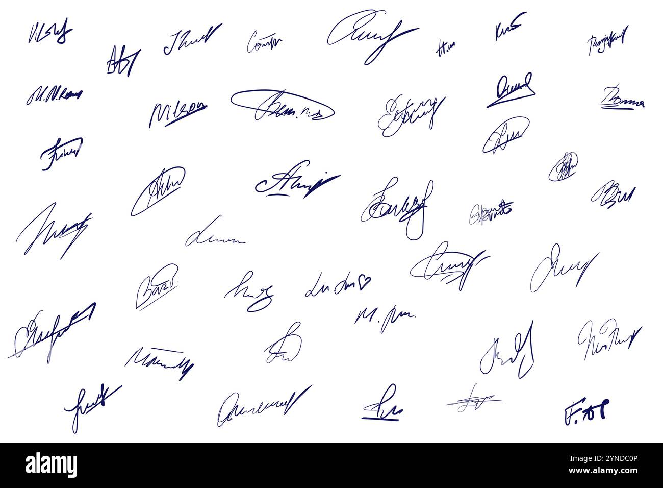 Hand Drawn Signatures Set Design Vector Illustration Stock Vector Image ...