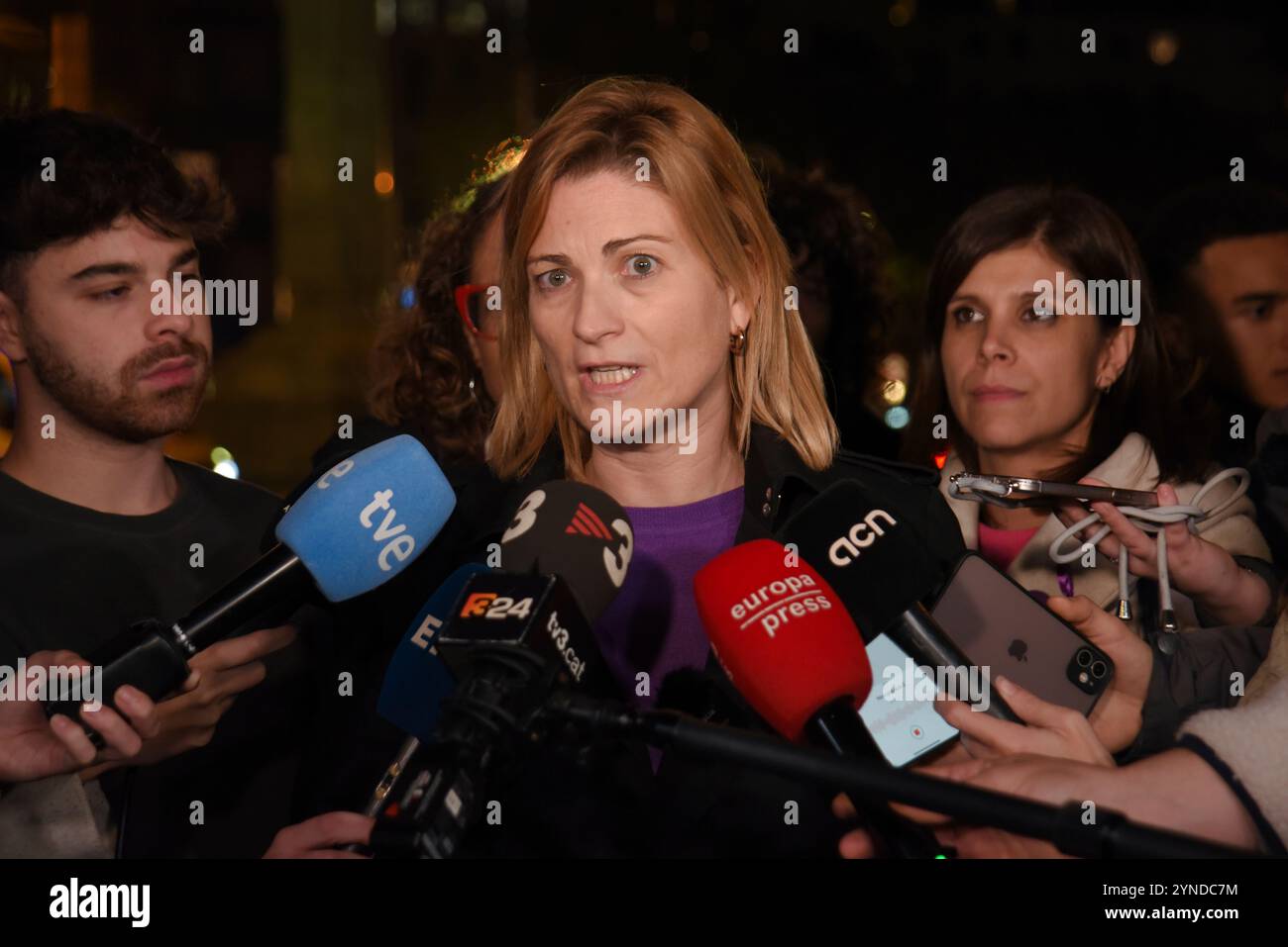 The vice-secretary of Feminisms of ERC, Raquel Sans, offers statements ...