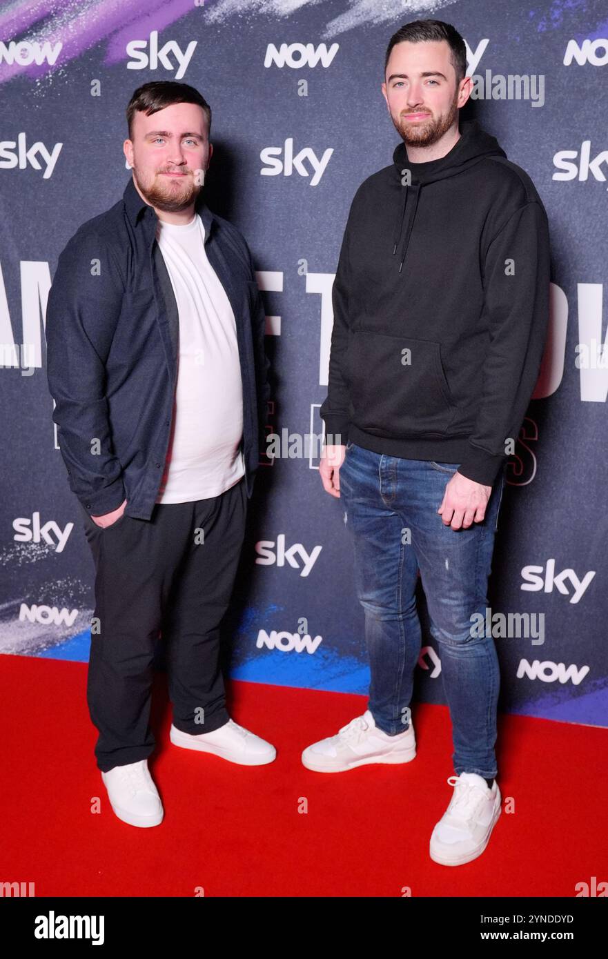 Luke Littler (left) and Luke Humphries arriving for the world premiere ...