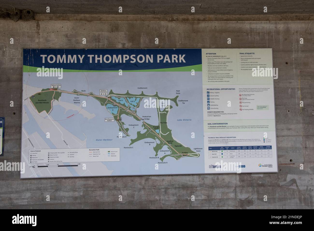 Information sign at Tommy Thompson Park in Scarborough, Toronto ...