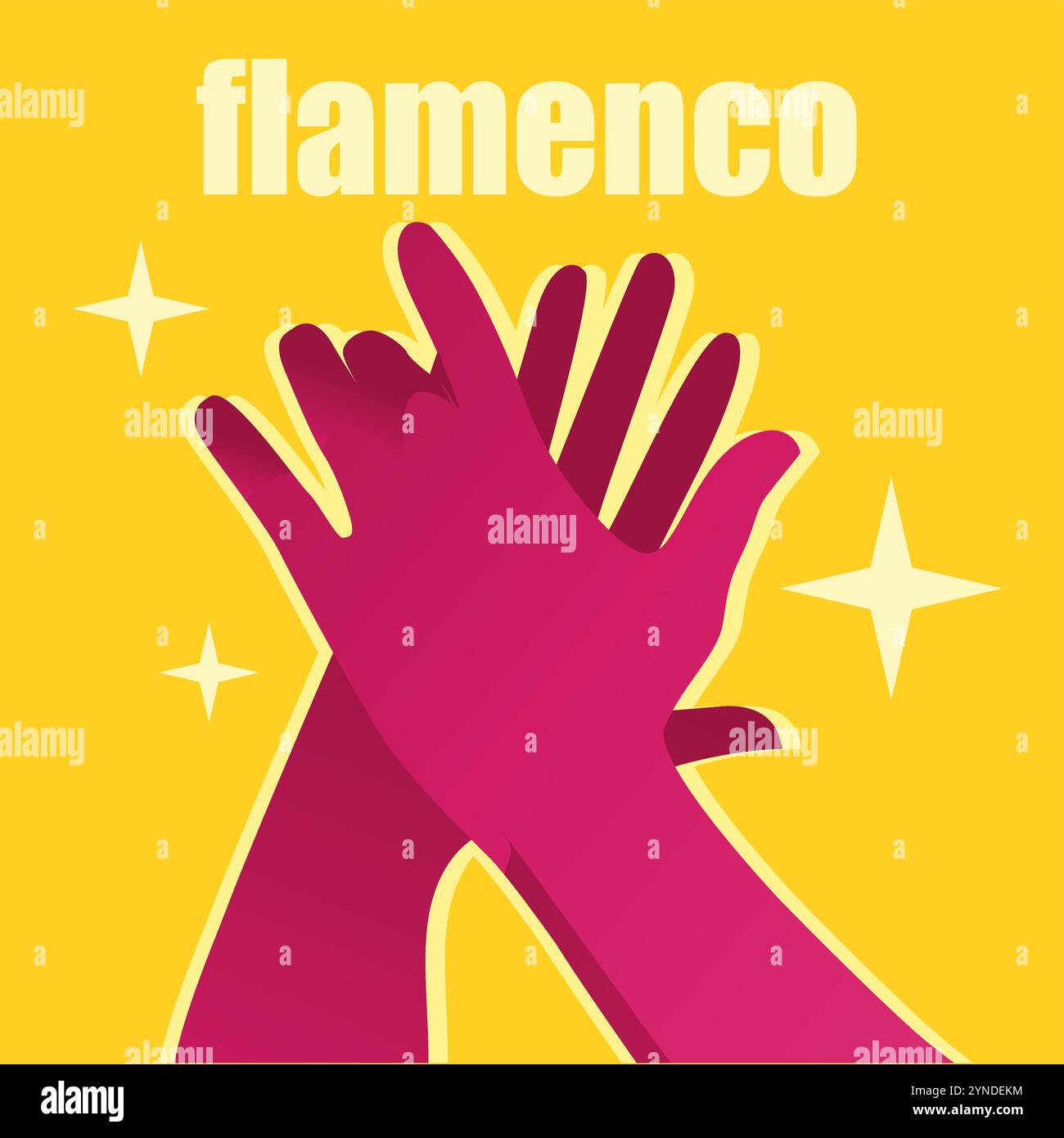 Hands clapping in Spanish flamenco style poster Stock Vector Image ...