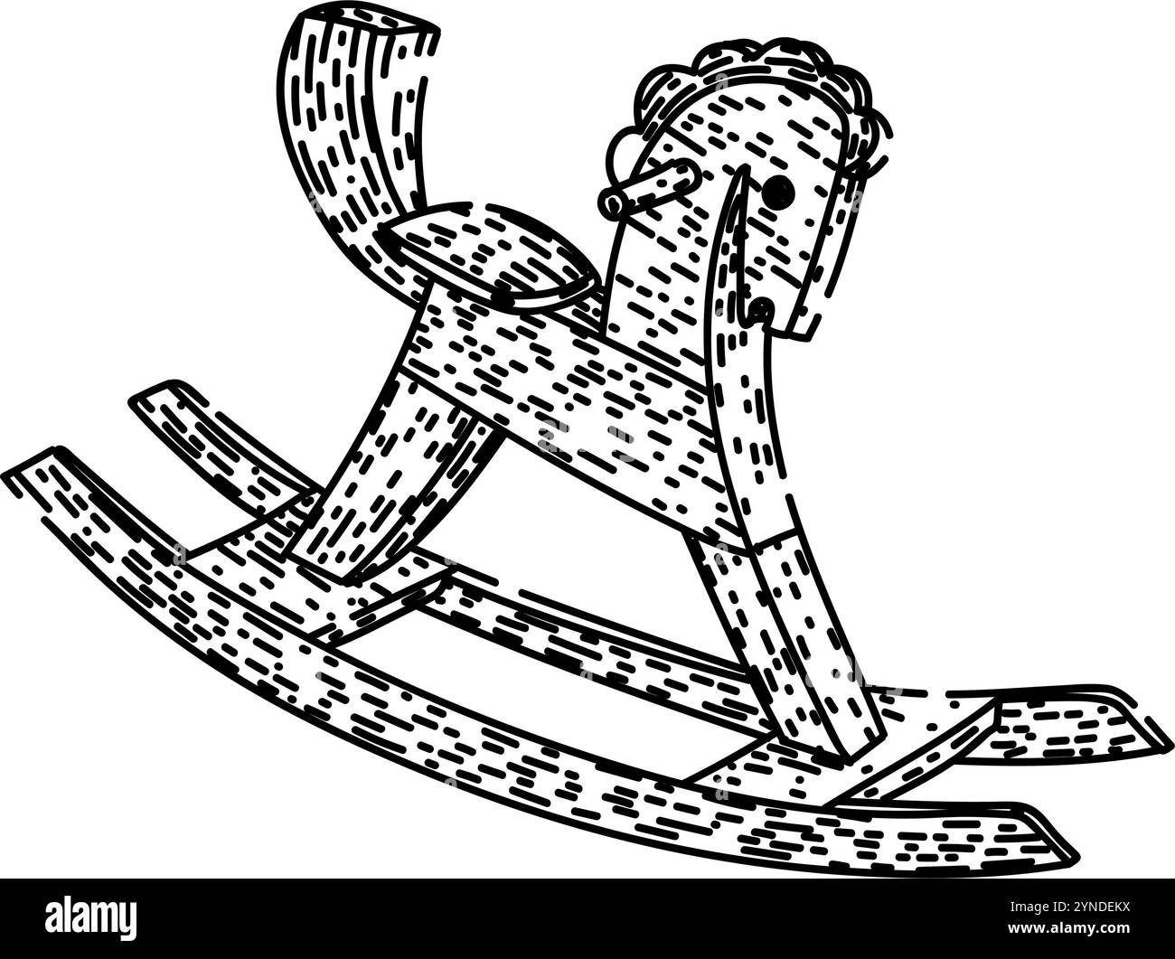 classic rocking horse sketch hand drawn vector Stock Vector Image & Art ...