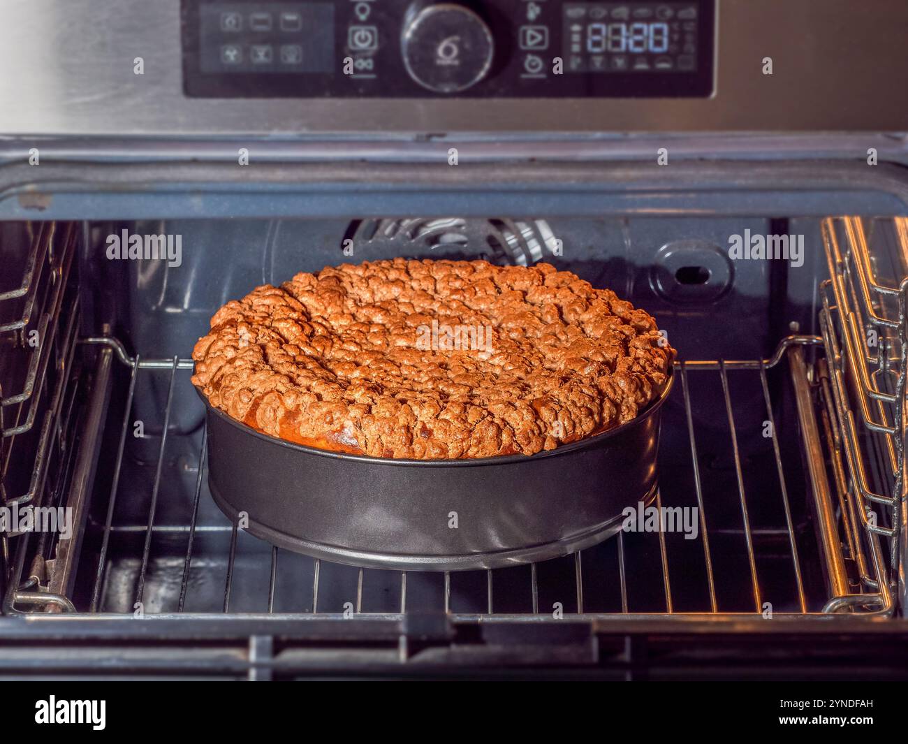 cheesecake cake in the oven ready baked, traditional royal cheesecake ...
