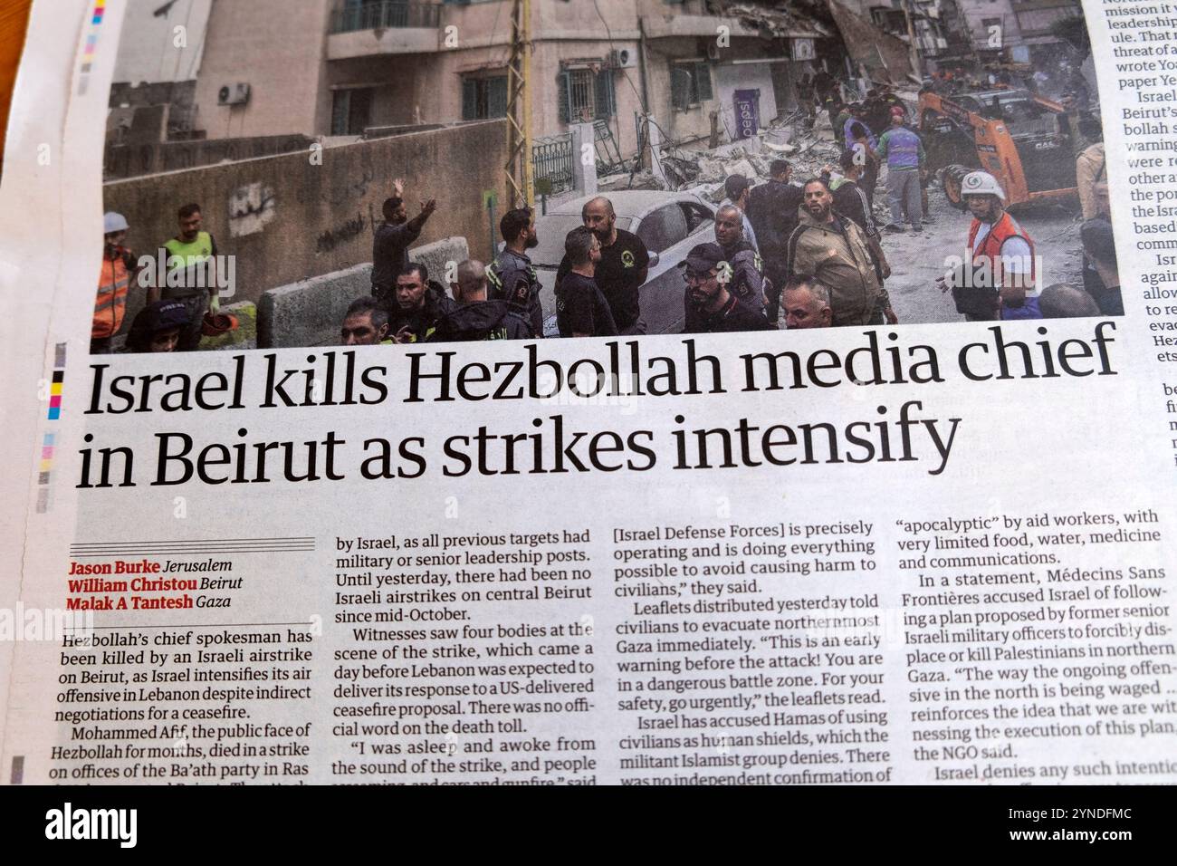 'Israel kills Hezbollah media chief in Beirut as strikes intensify ...