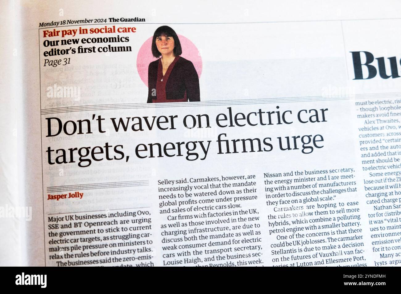 'Don't waver on electric car targets, energy firms urge' Guardian ...
