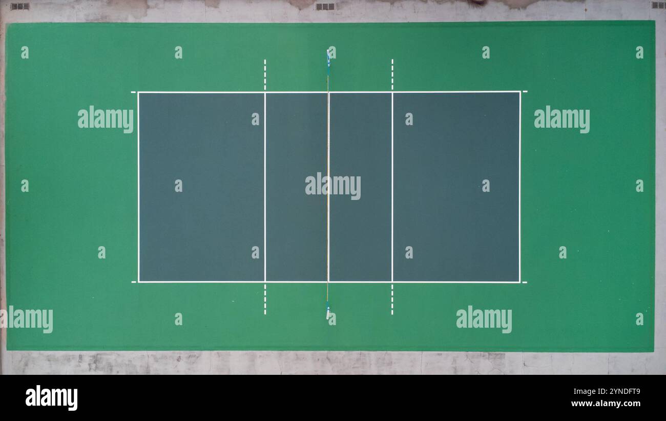 Aerial photo of volleyball court in leisure area in luxury condominium ...