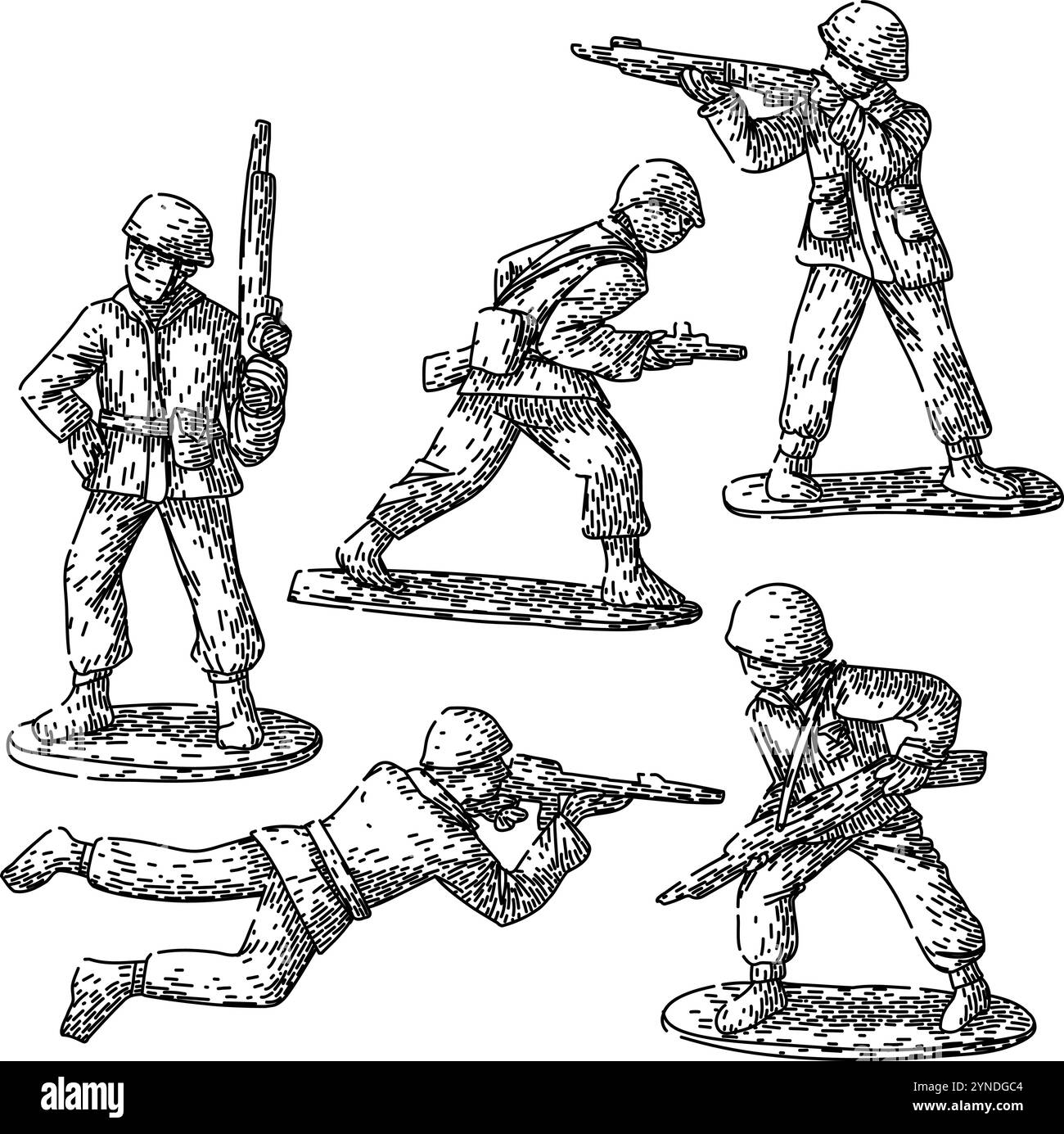 toy soldier set sketch hand drawn vector Stock Vector Image & Art - Alamy