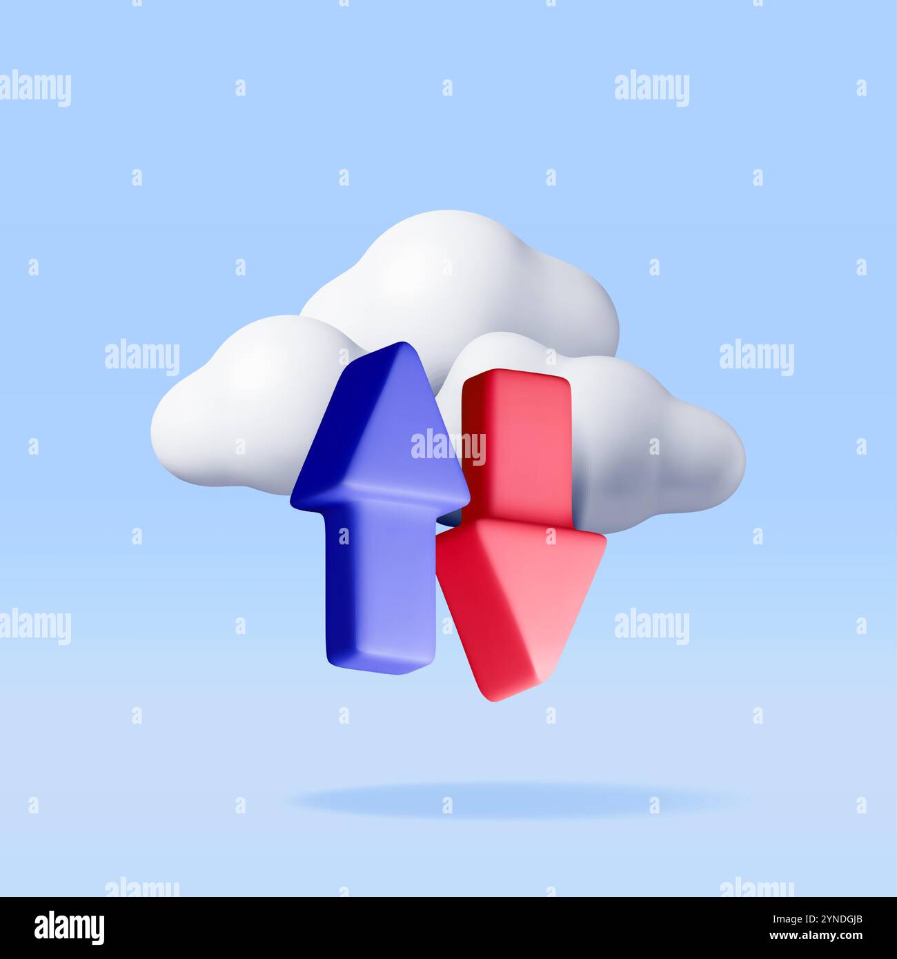 3d cloud with arrows isolated on white Stock Vector Image & Art - Alamy