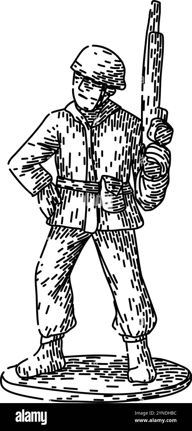 antique toy soldier sketch hand drawn vector Stock Vector Image & Art ...