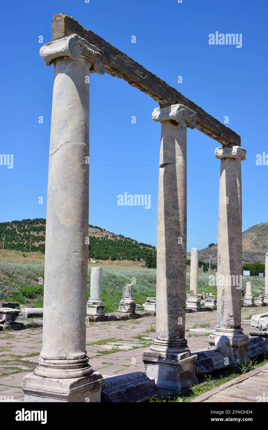 Columns, Asclepion, Pergamon, Pergamum, İzmir Province, Turkey, UNESCO ...