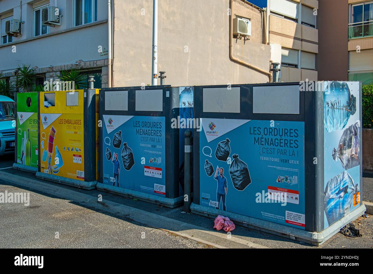 Giant Recycling bins with specific bins for Platsics, general refuse ...