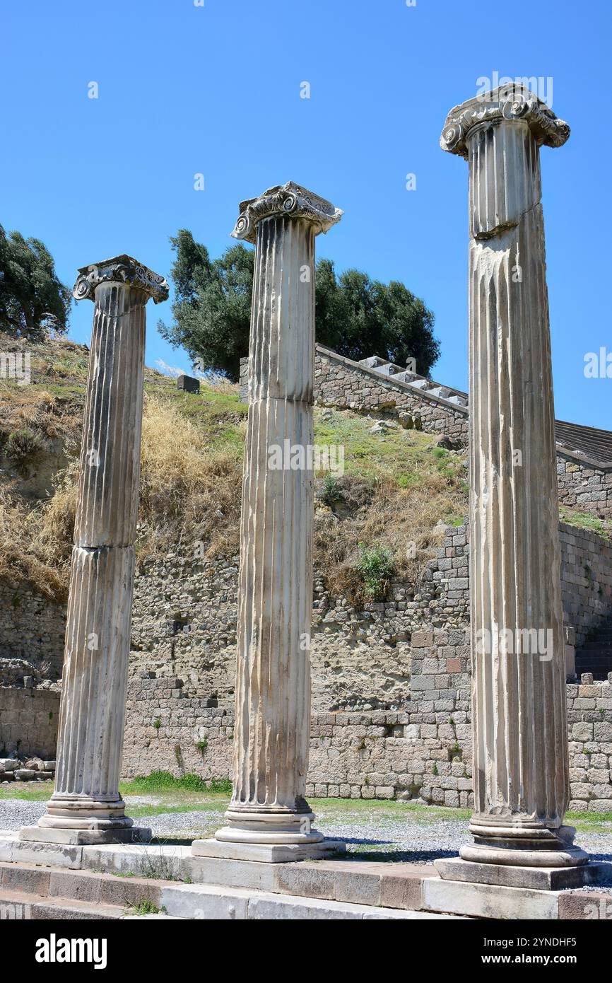 Columns, Asclepion, Pergamon, Pergamum, İzmir Province, Turkey, UNESCO ...