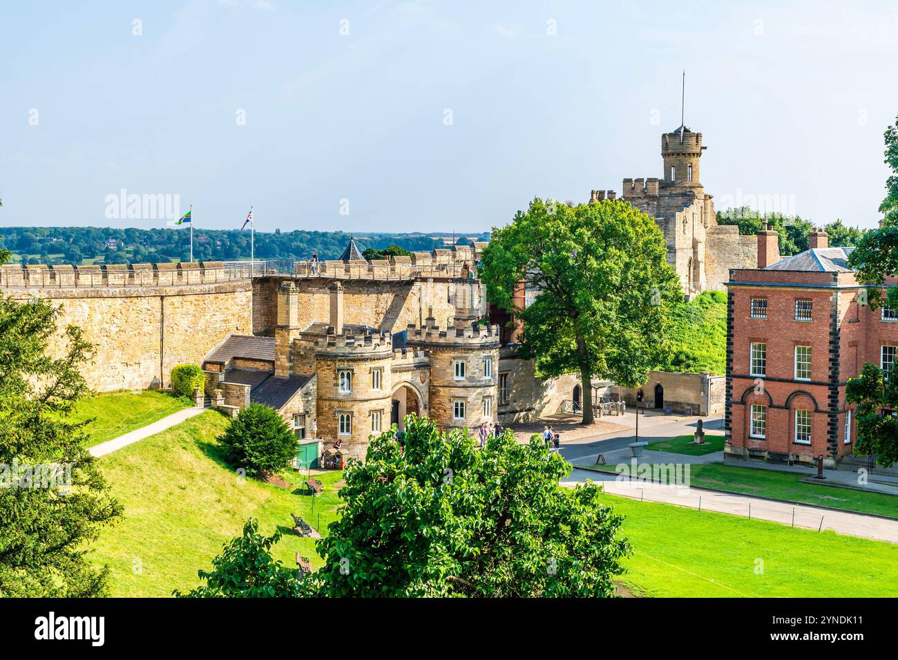 A view from the Castle battlements across the courtyard towards the ...
