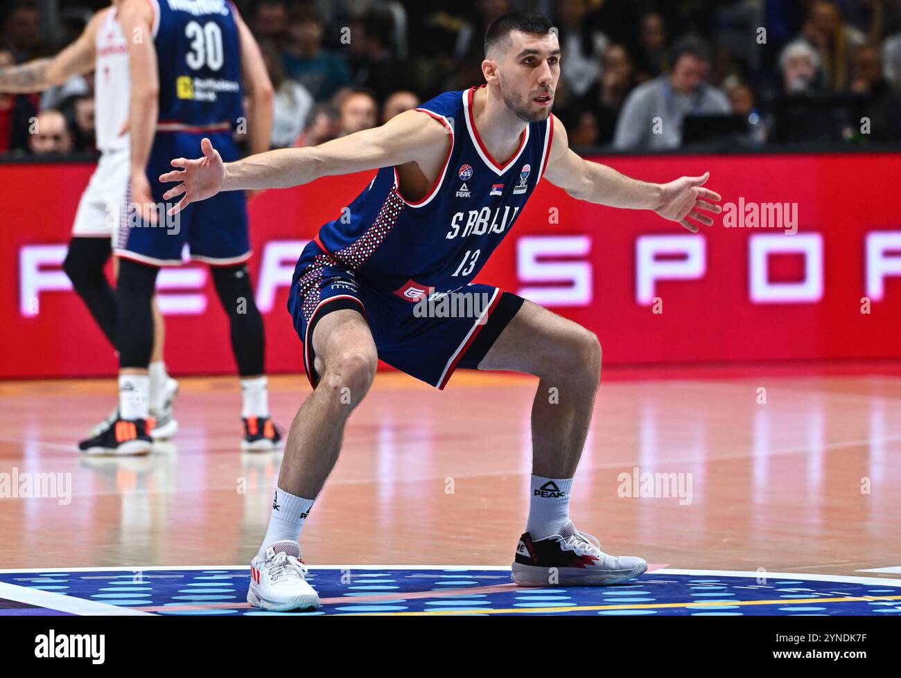 Belgrade, Serbia, 24 November, 2024. Ognjen Dobric of Serbia reacts ...