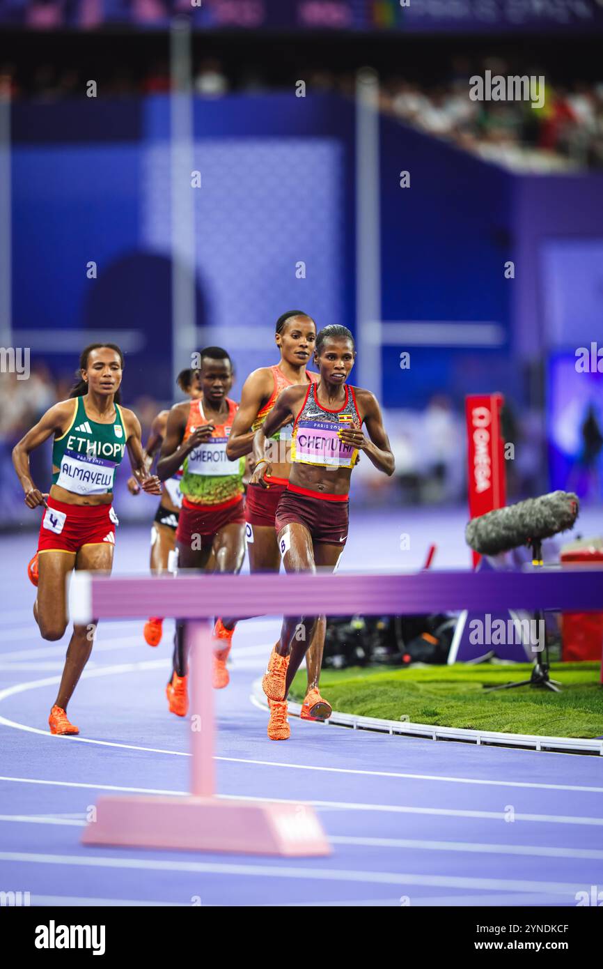 The 3000 metres steeplechase at the paris 2024 olympic games hi-res ...