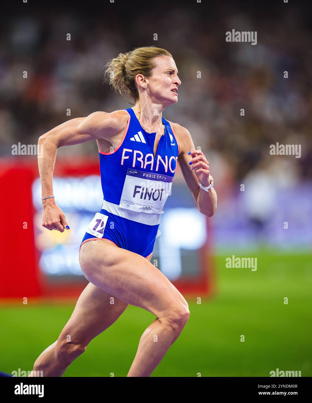 Alice Finot participating in the 3000 metres steeplechase at the Paris ...
