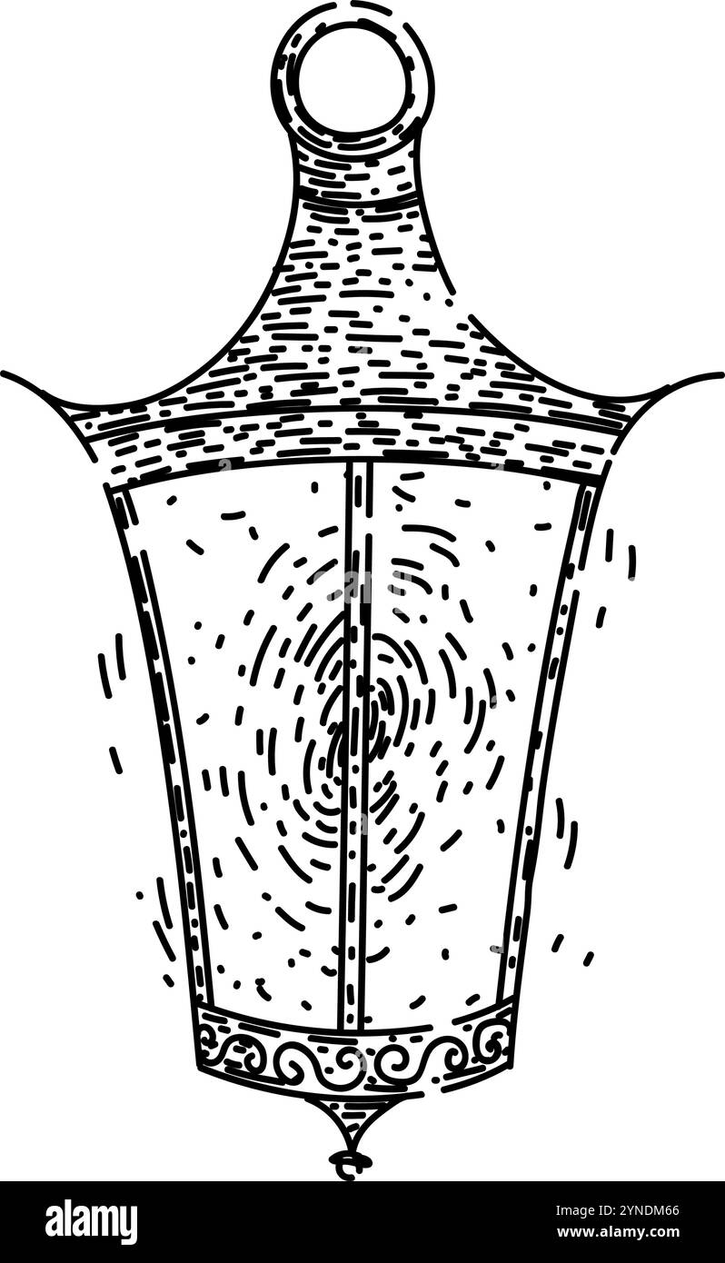 oil vintage lantern sketch hand drawn vector Stock Vector Image & Art ...