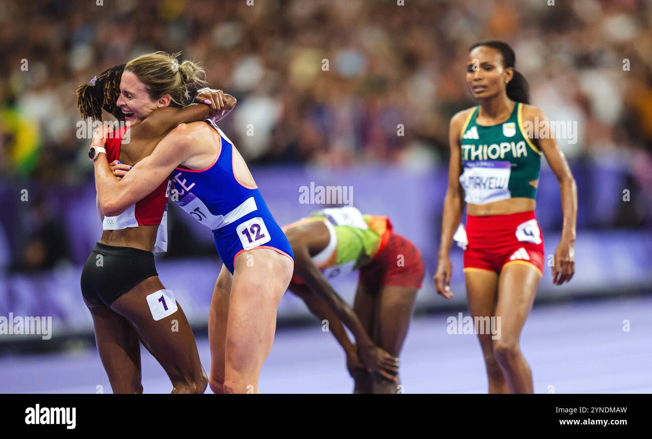 Alice Finot participating in the 3000 metres steeplechase at the Paris ...