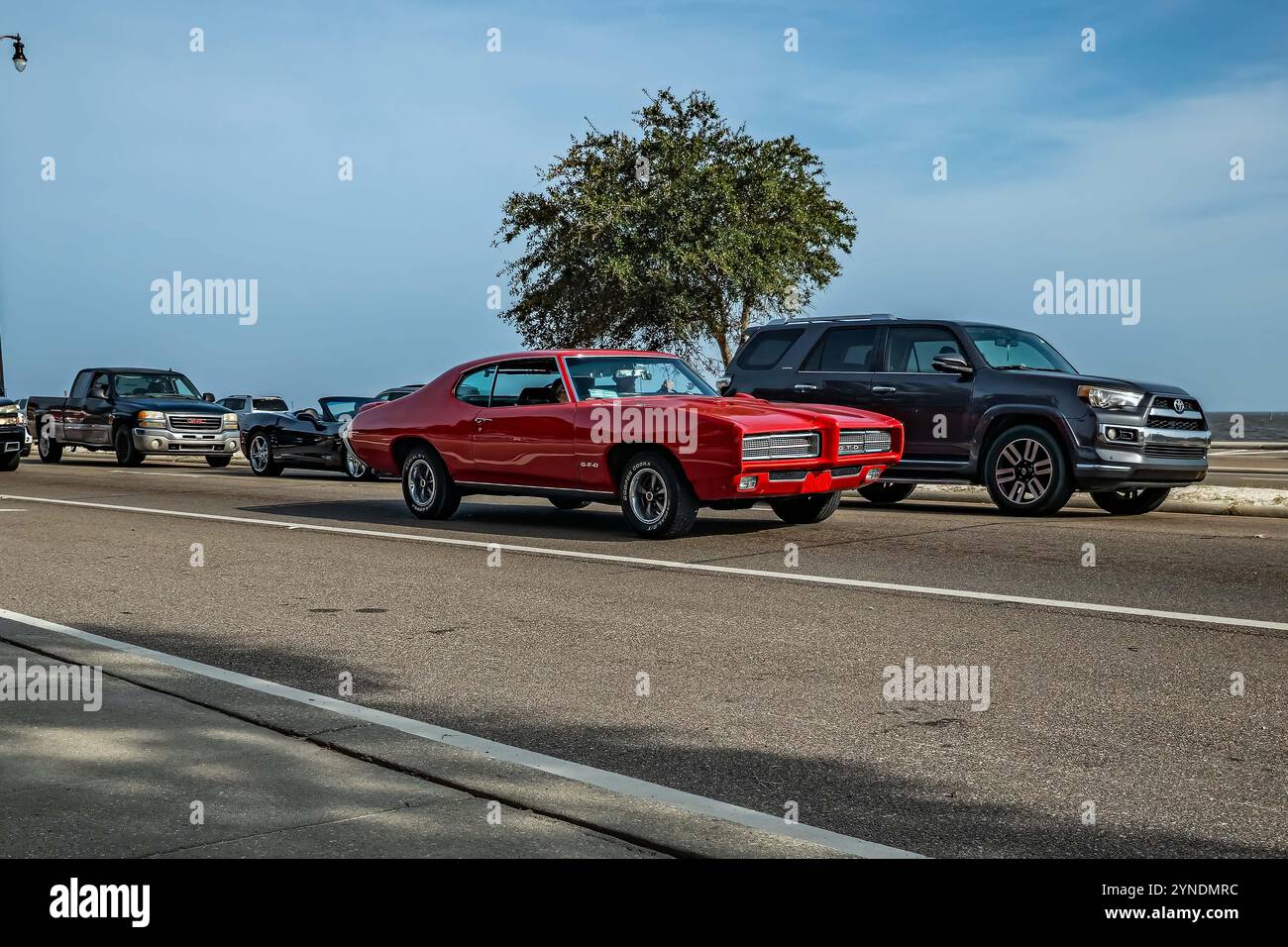 Gulfport, MS - October 04, 2023: Wide angle front corner view of a 1969 ...