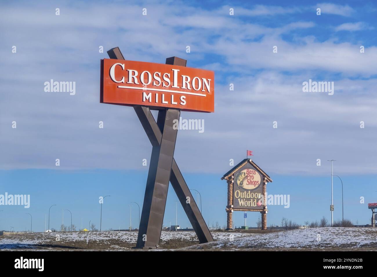 Rocky View, Alberta, Canada. Feb 20, 2024. The signage for CrossIron ...