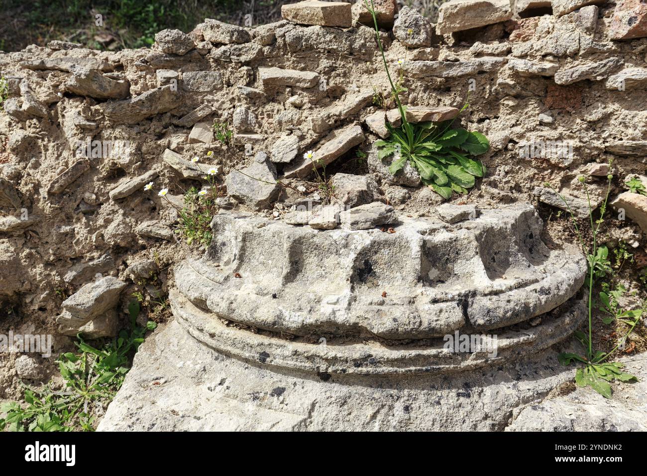Column base, ruins of a column, detail, symbol photo, ancient Olympia ...