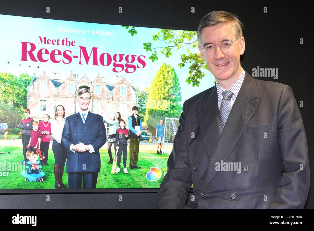 Jacob Rees-Mogg poses for photographers as he arrives to attend a ...