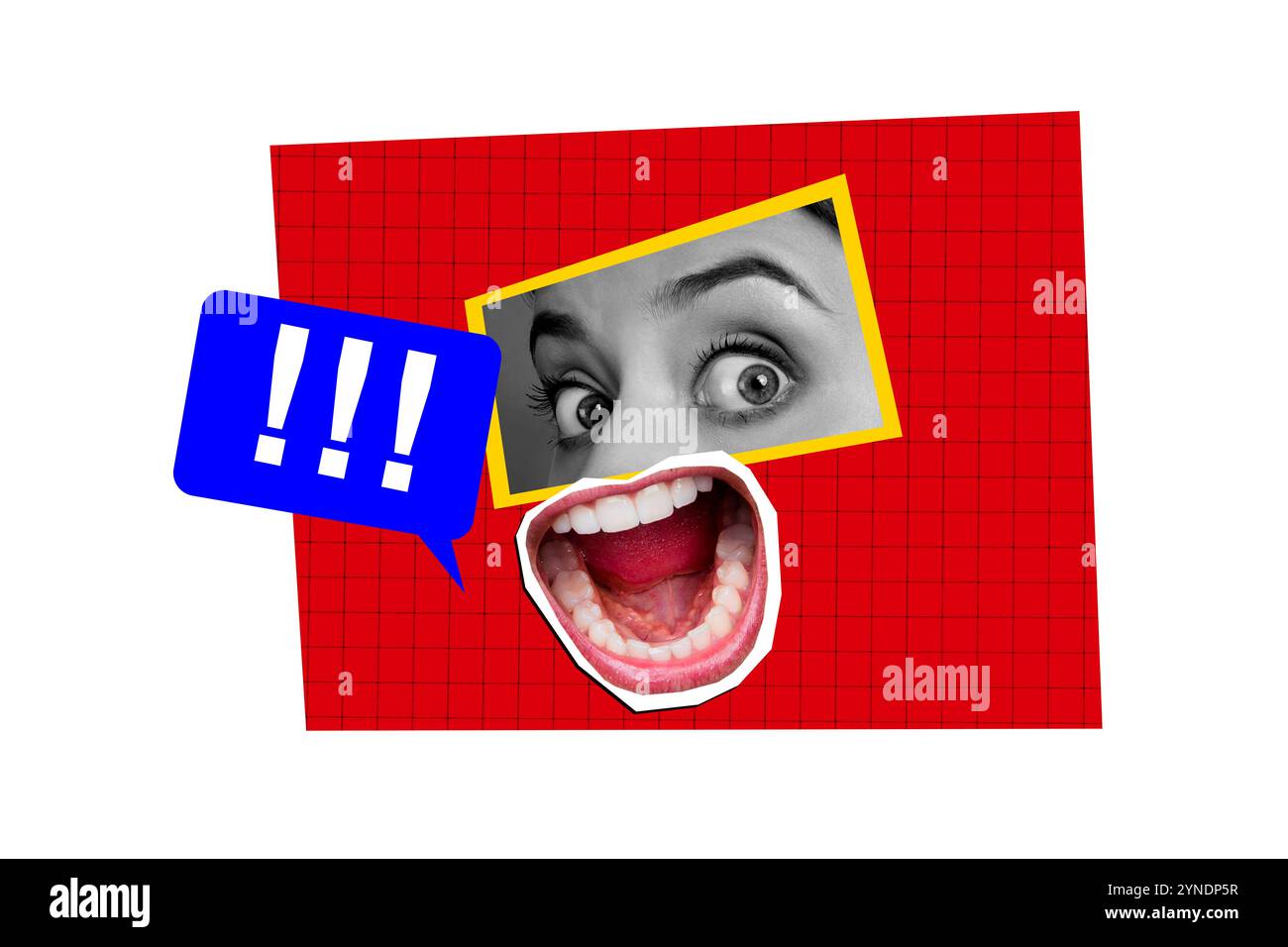 Composite collage image of bullying concept nervous victim face female ...