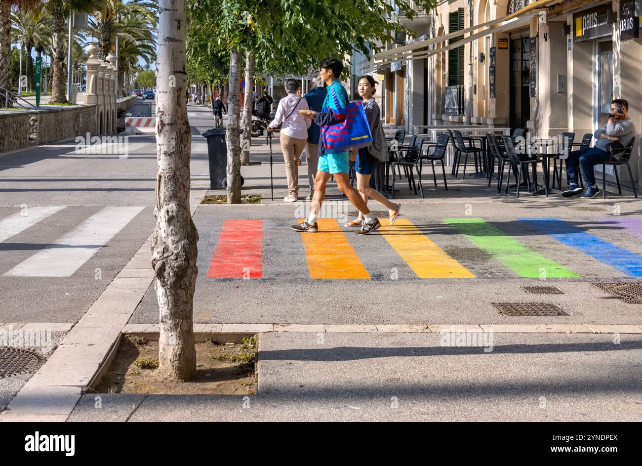 Rainbow coloured crossing sitges hi-res stock photography and images ...