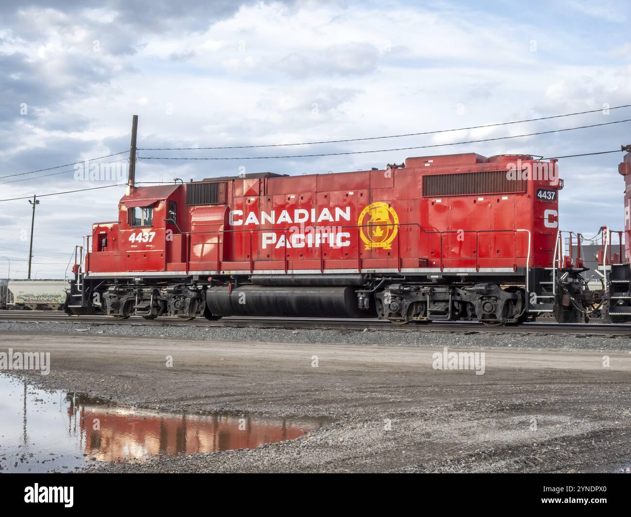 Calgary, Alberta, Canada. May 6, 2024. A Canadian Pacific Railway engine train Stock Photo - Alamy