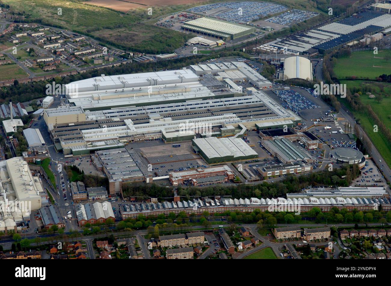 Aerial view Longbridge car factory in Birmingham, West Midlands, Uk ...