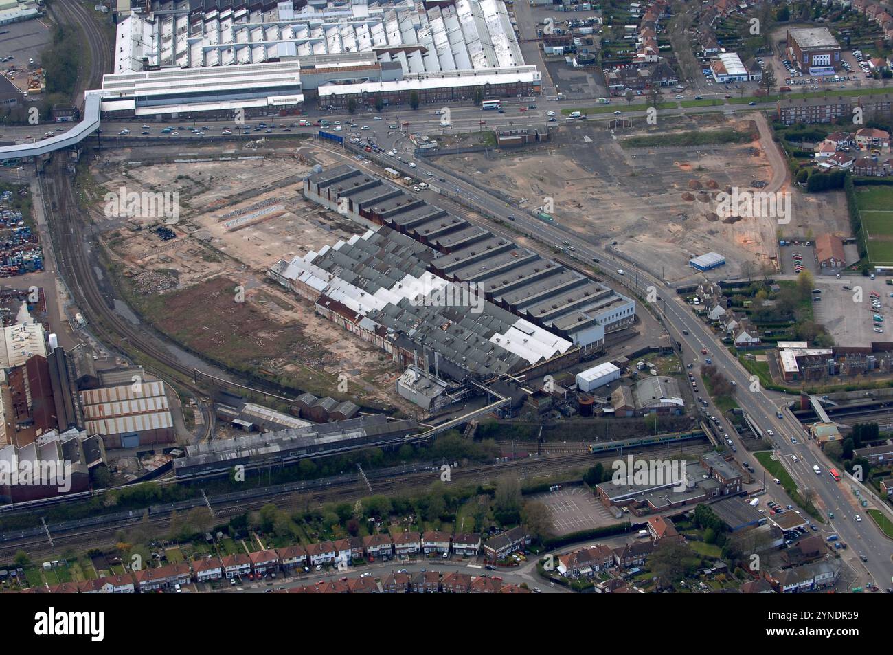Aerial view Longbridge car factory in Birmingham, West Midlands, Uk ...